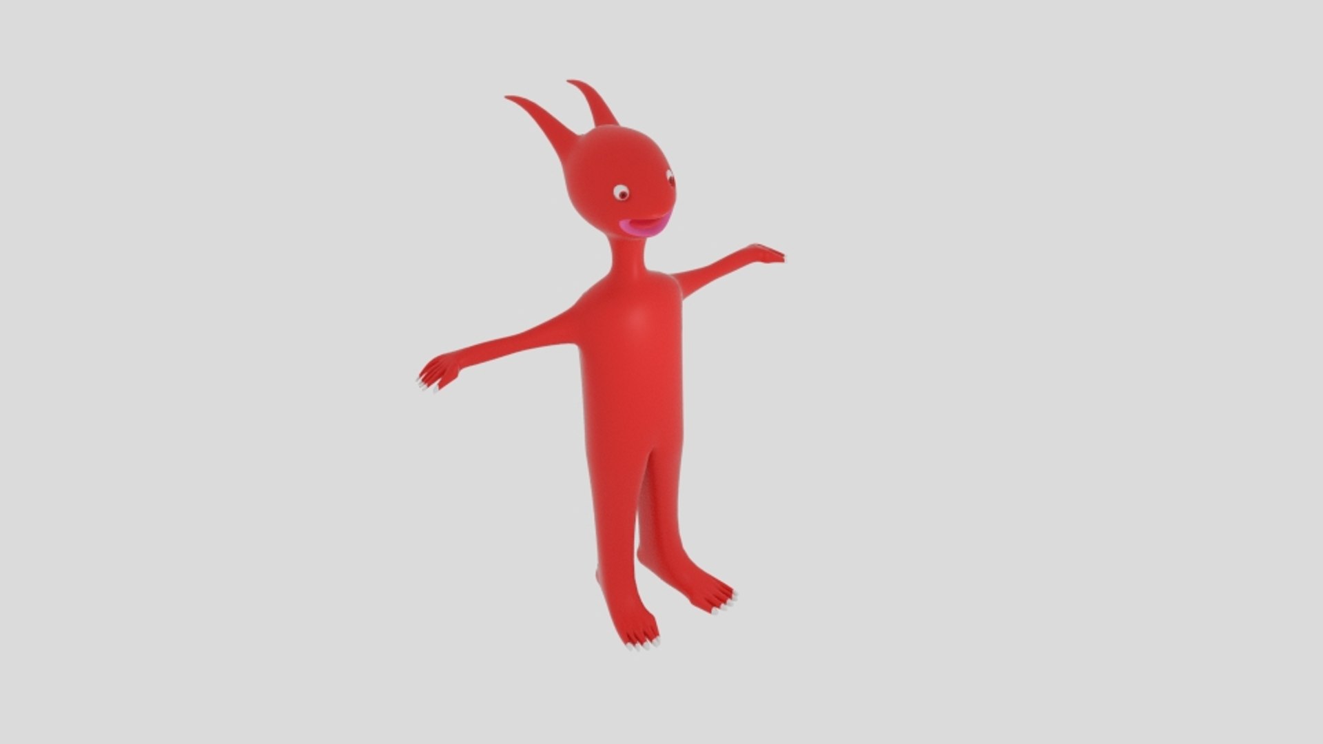 Red Split Head Alien 3ds
