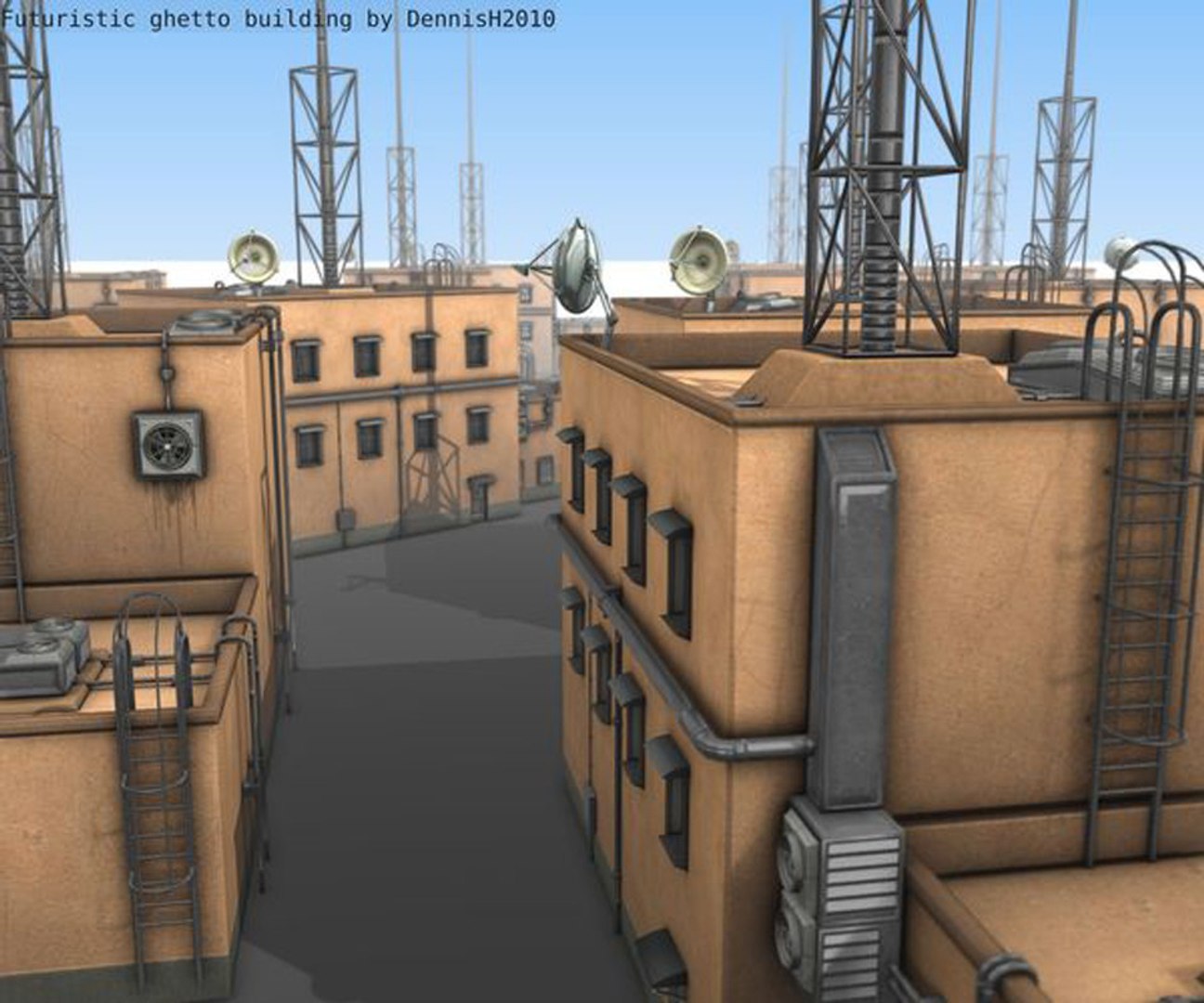 dxf futuristic ghetto building