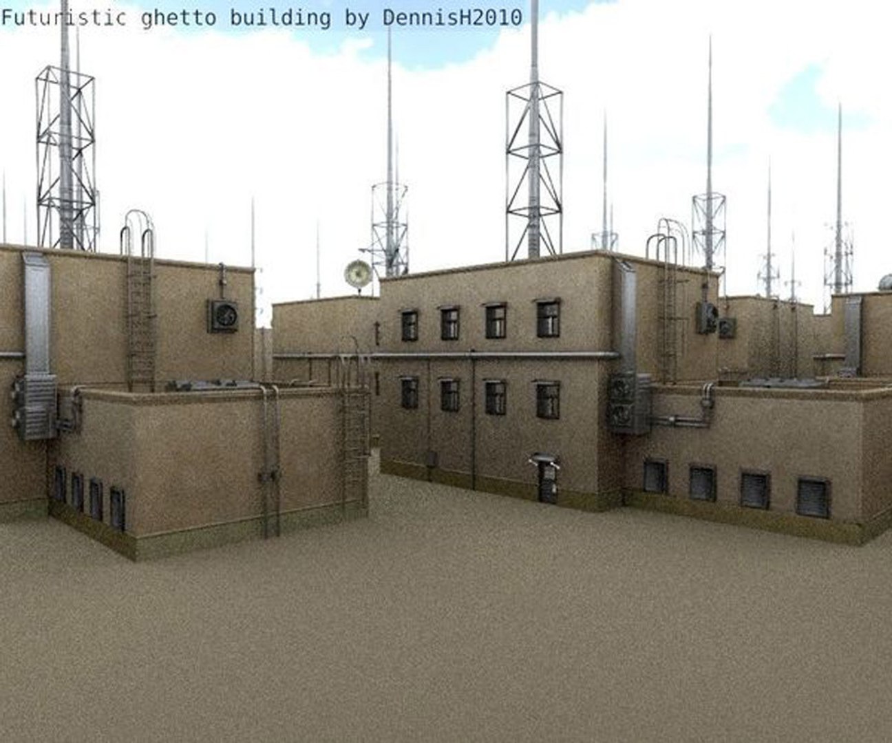 dxf futuristic ghetto building