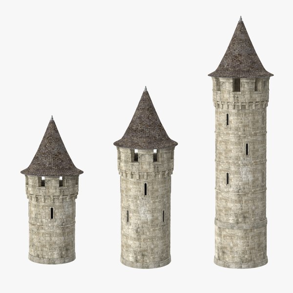 3d castle turrets model