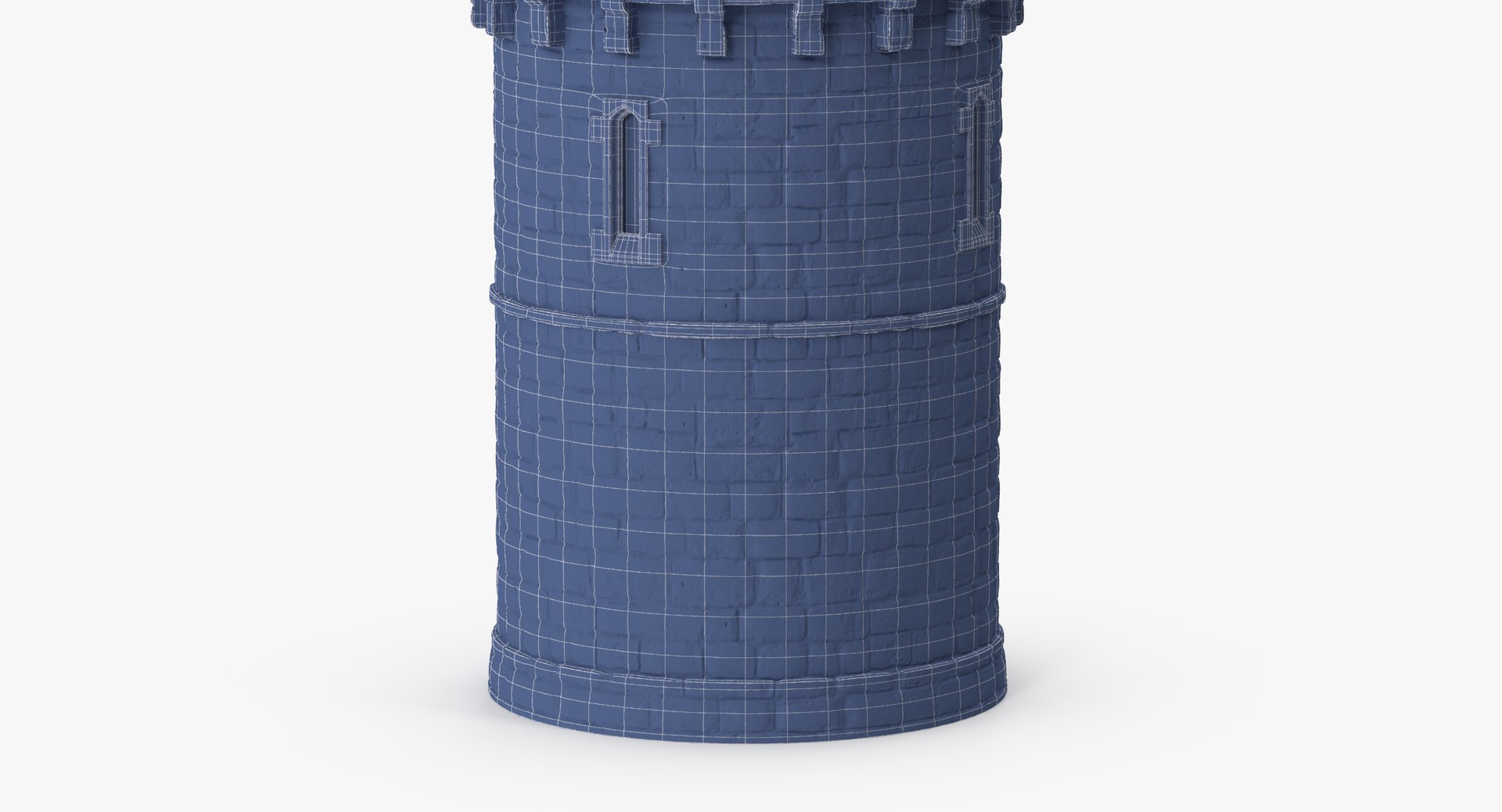 3d 3 Turrets Roof Model