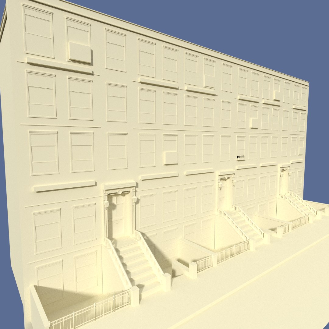 3d Brownstone Building