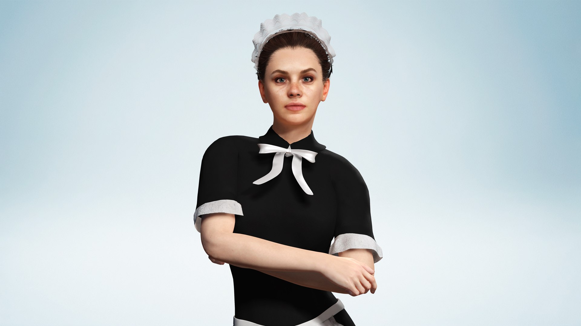 Realistic Maid Woman Character Model Housekeeper Model - TurboSquid 2428380