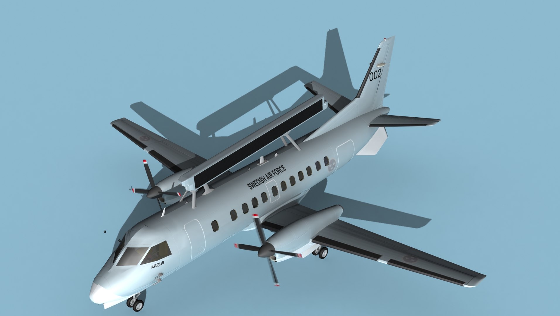 3D SAAB SF340 AEWAC V02 Sweeden - TurboSquid 1925159