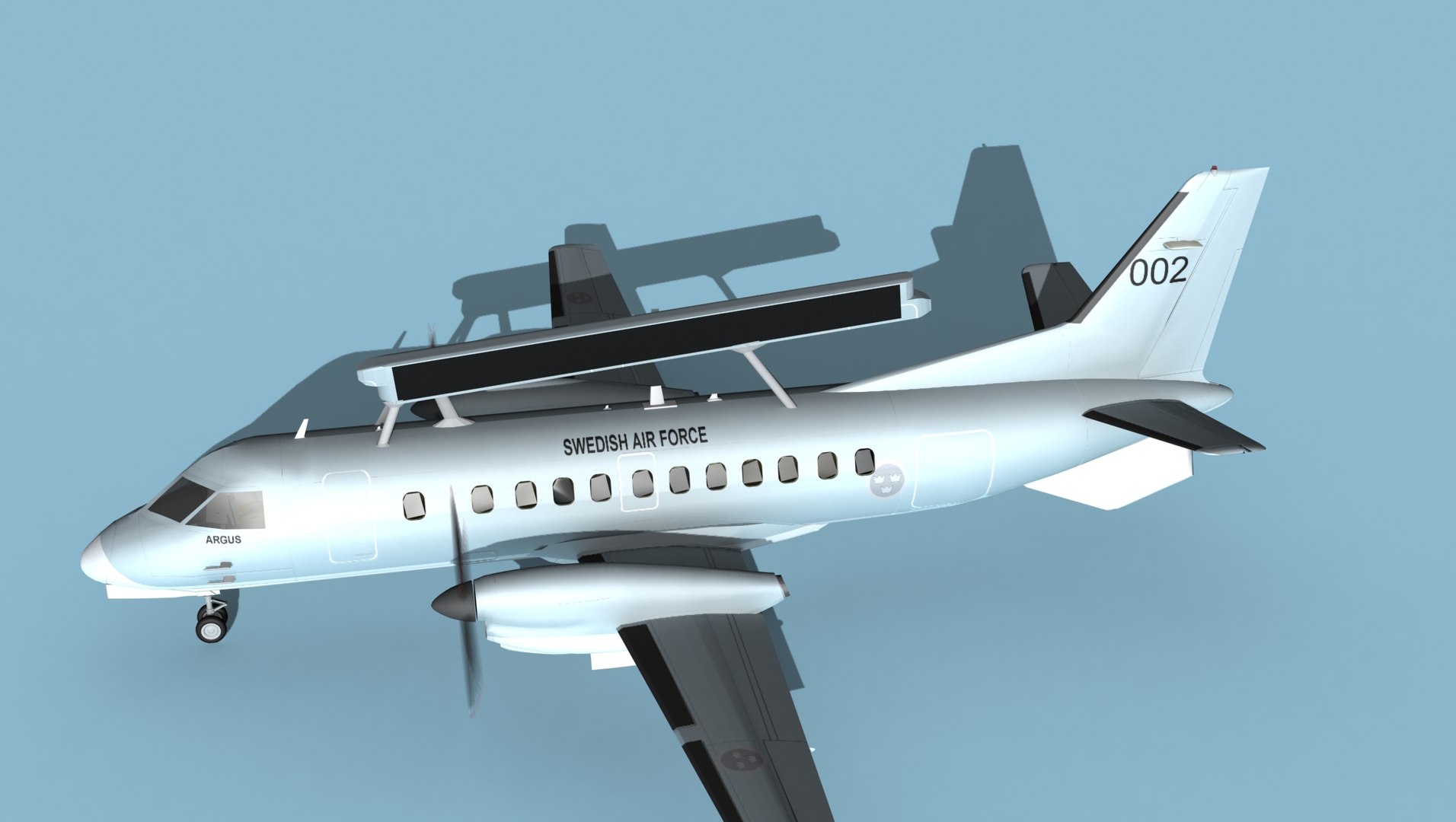 3D SAAB SF340 AEWAC V02 Sweeden - TurboSquid 1925159