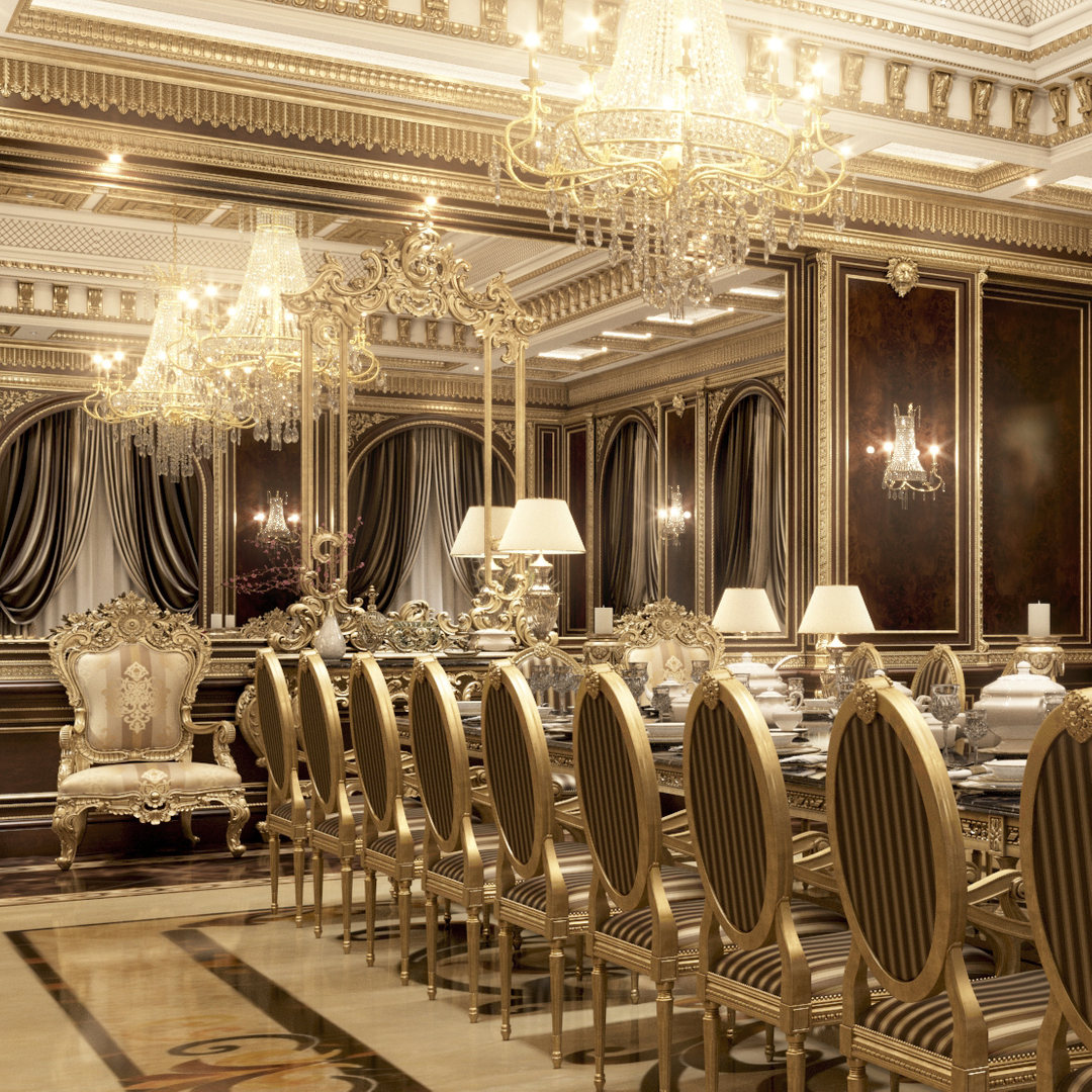 3d scene luxurious rooms