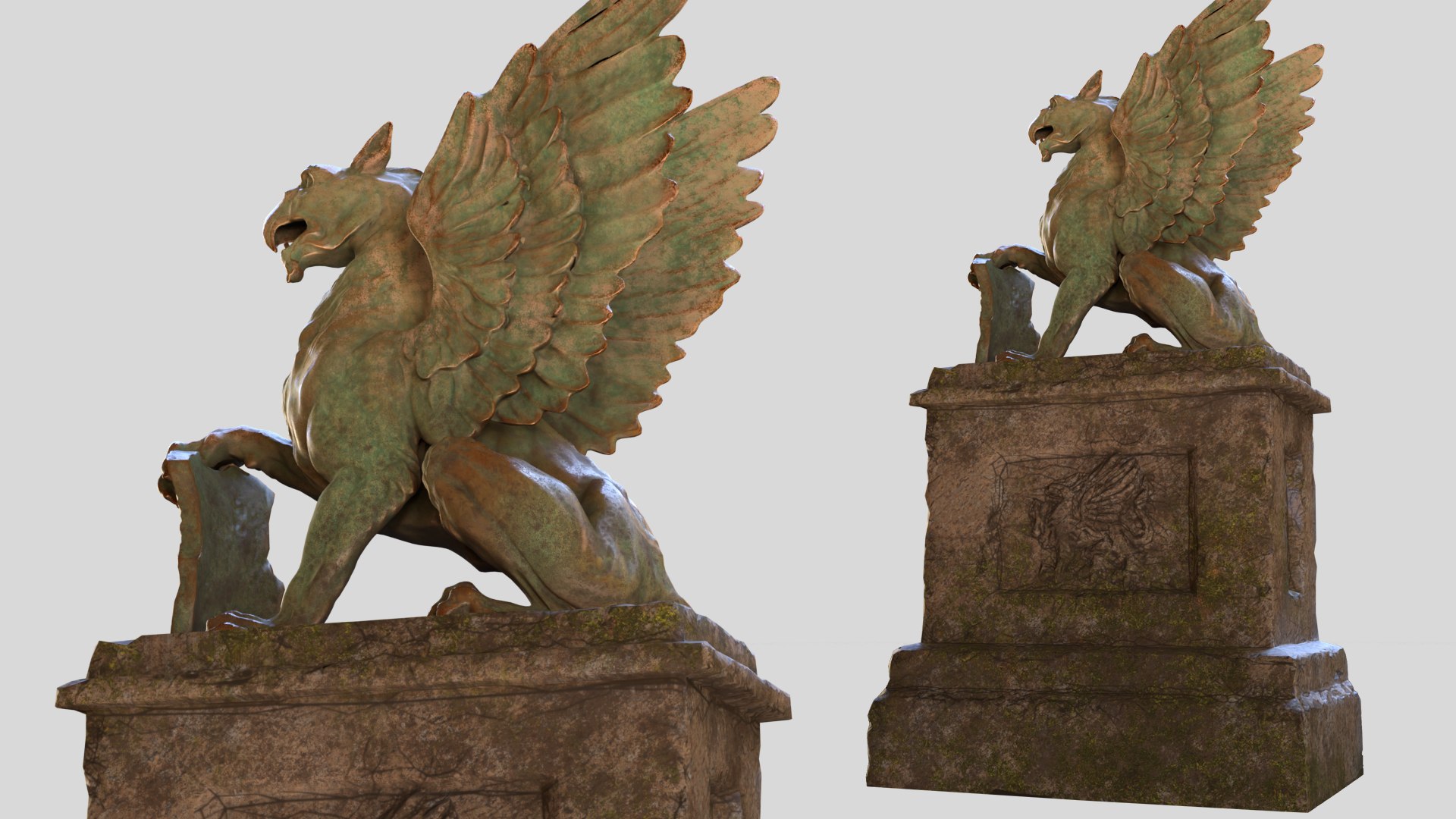 Griffin Statue With PBR Materials 3D - TurboSquid 1958754