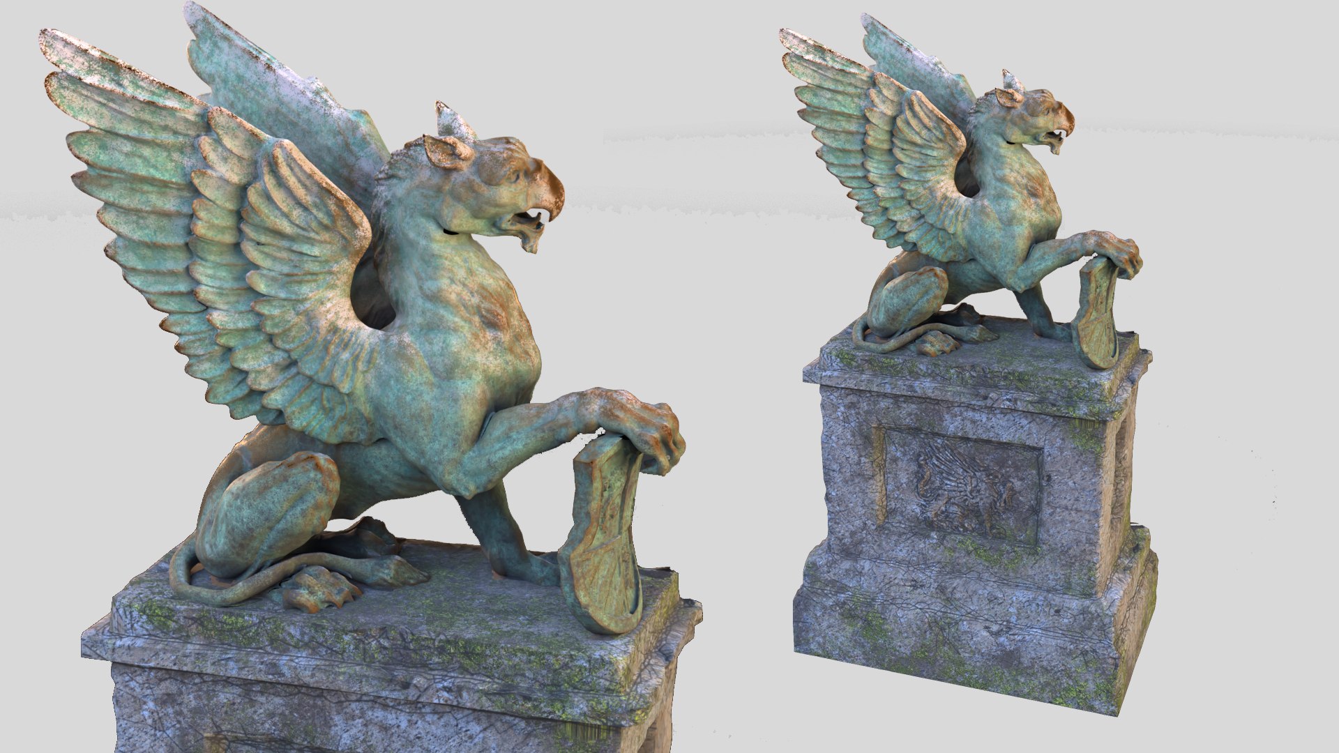 Griffin Statue With PBR Materials 3D - TurboSquid 1958754