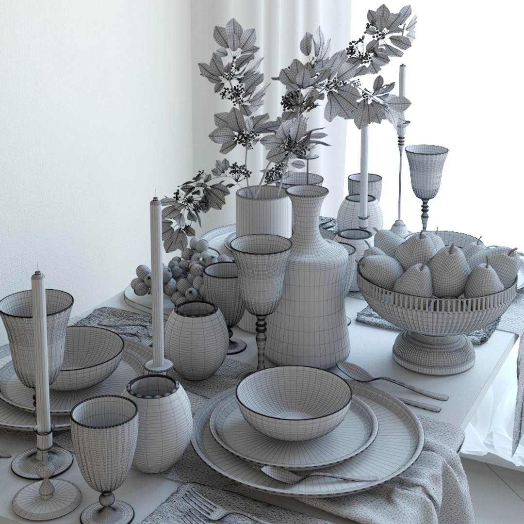 3D Model Tableware Dinnerware - TurboSquid 1165713