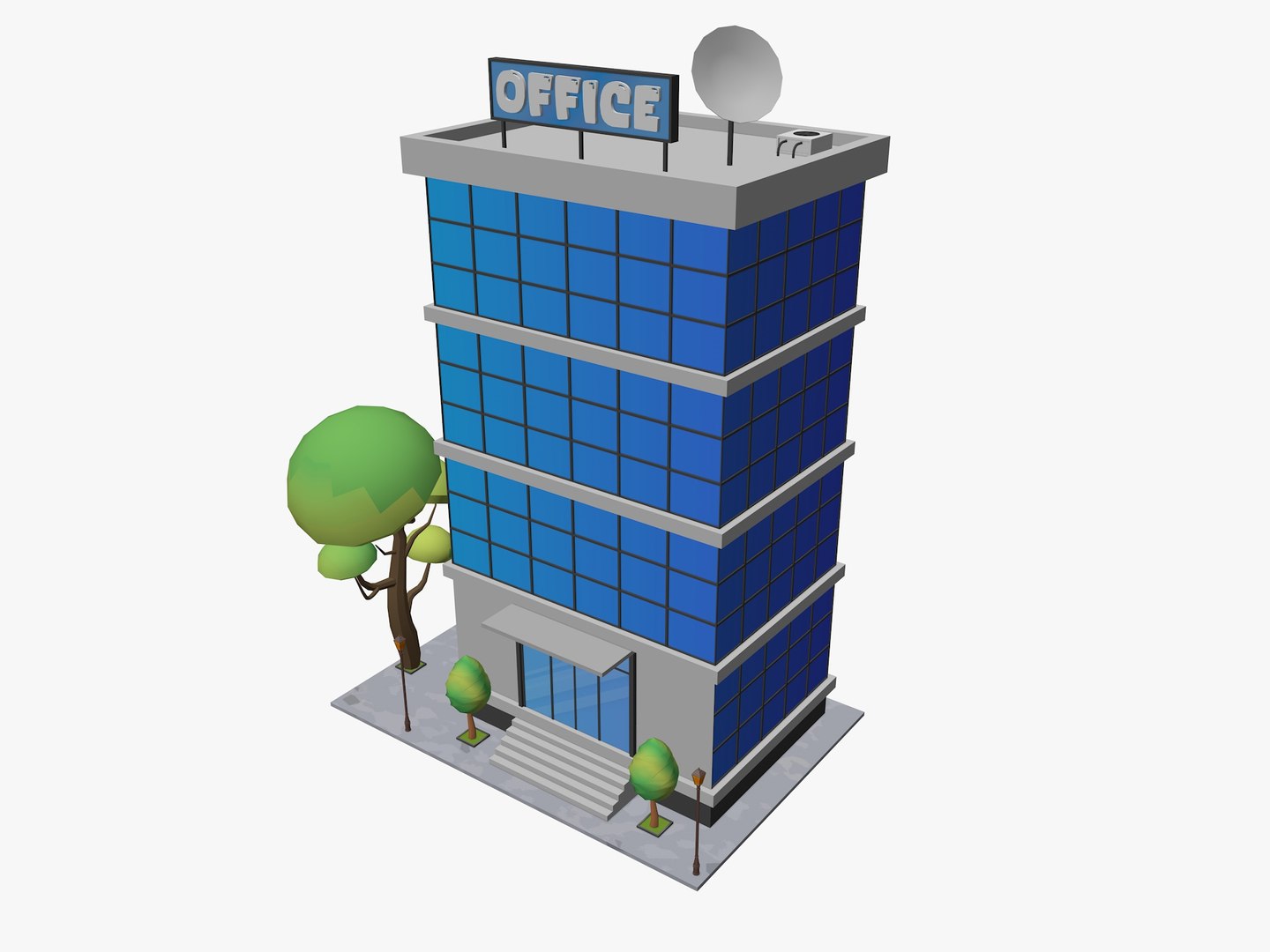 Cartoon Office Building 3D Model - TurboSquid 2237712