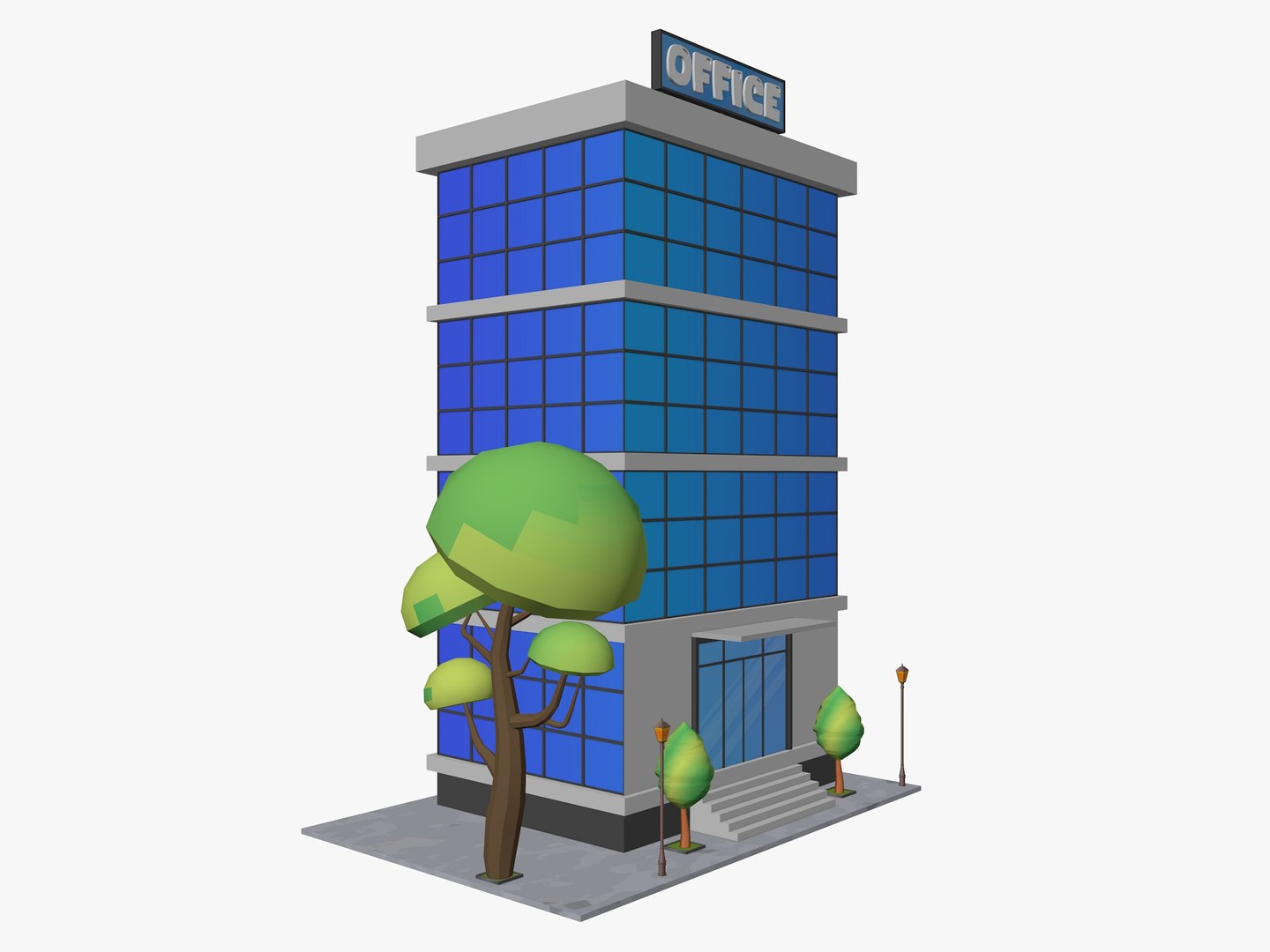 Cartoon Office Building 3D Model - TurboSquid 2237712
