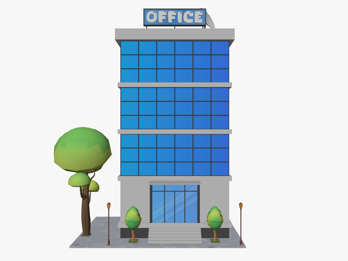 Cartoon Office Building 3D Model - TurboSquid 2237712