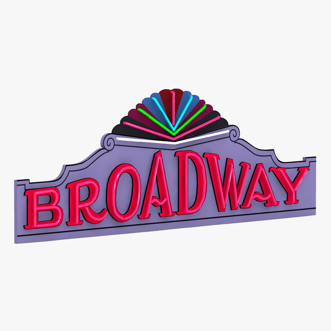 broadway theater sign 3d model