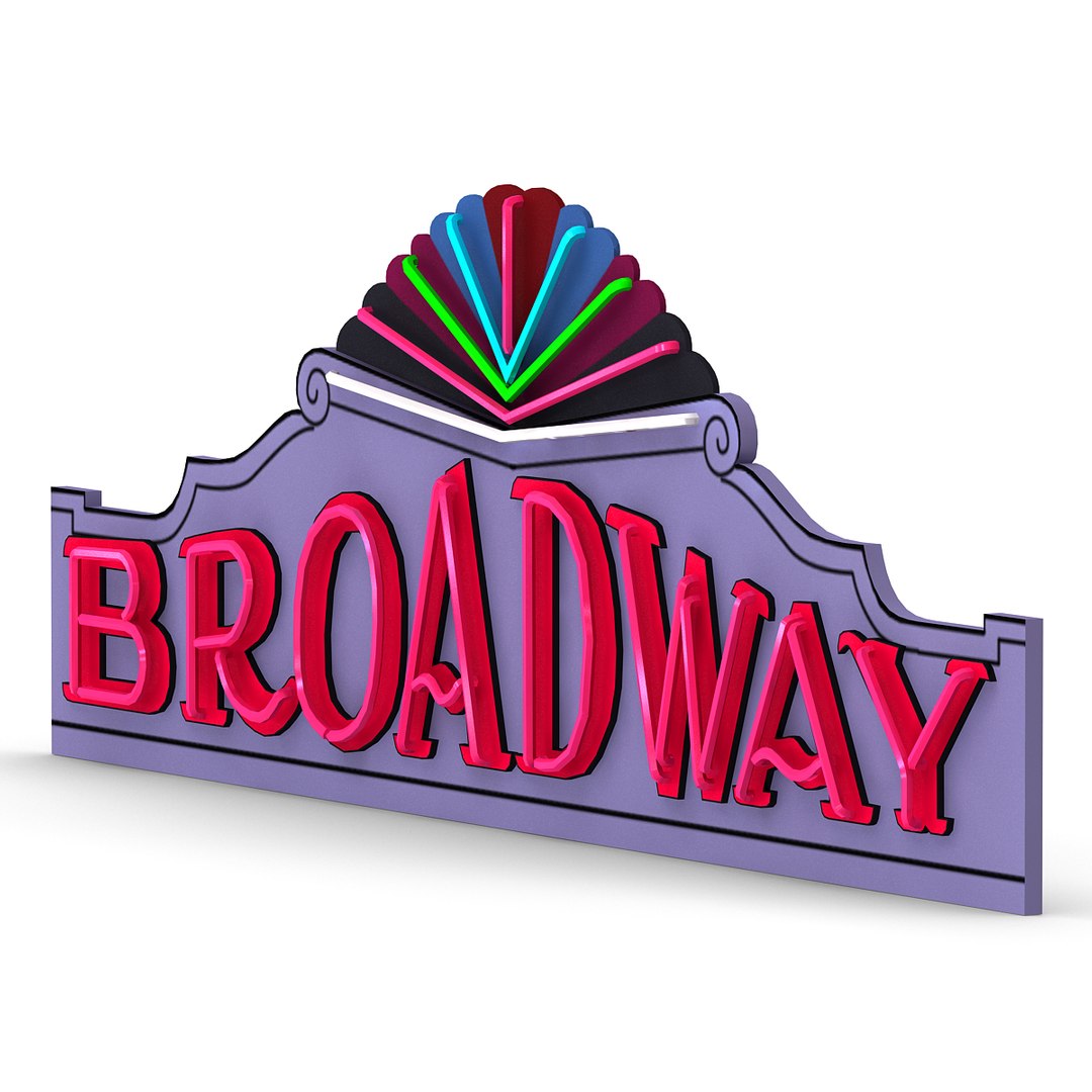 Broadway Theater Sign 3d Model