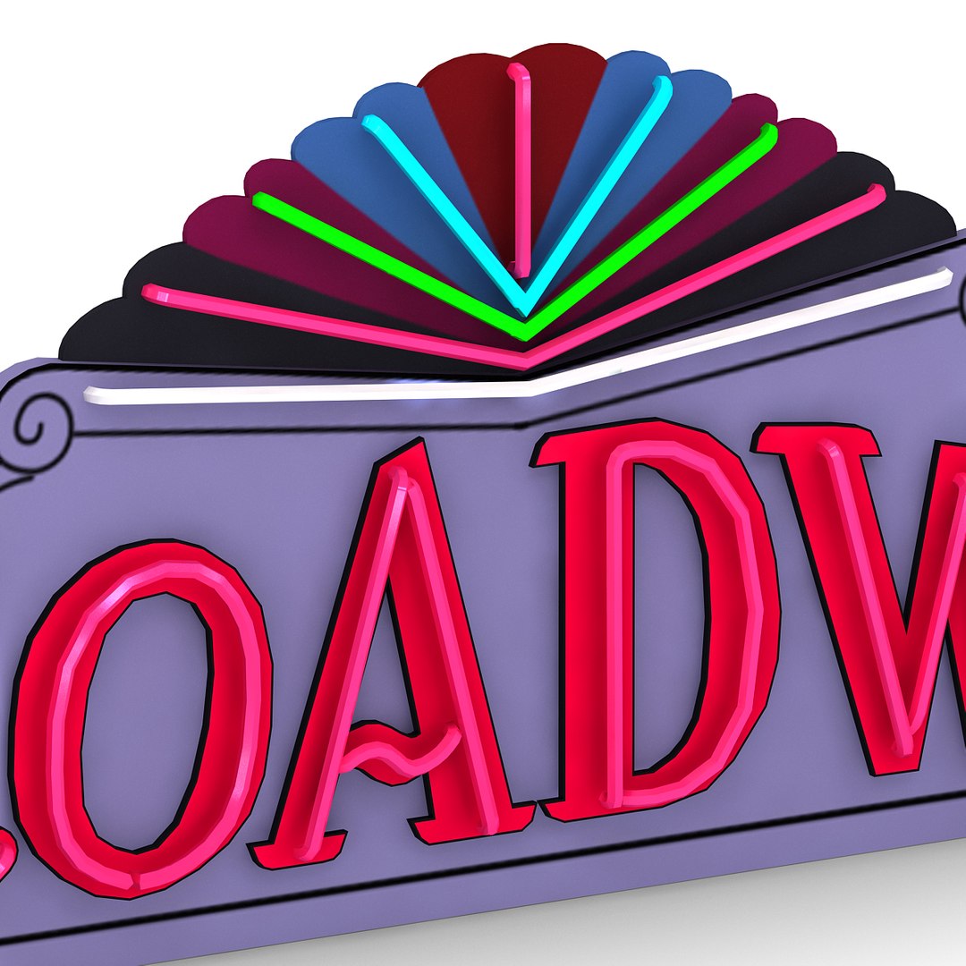Broadway Theater Sign 3d Model