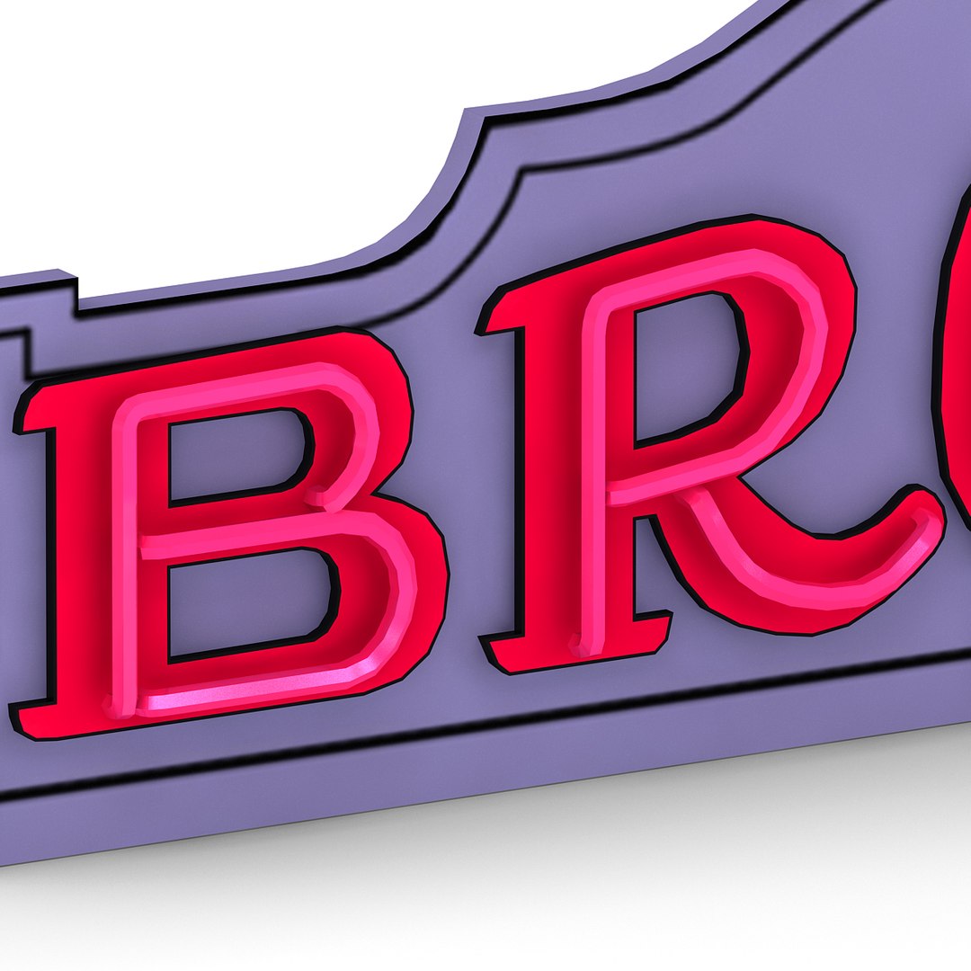 Broadway Theater Sign 3d Model