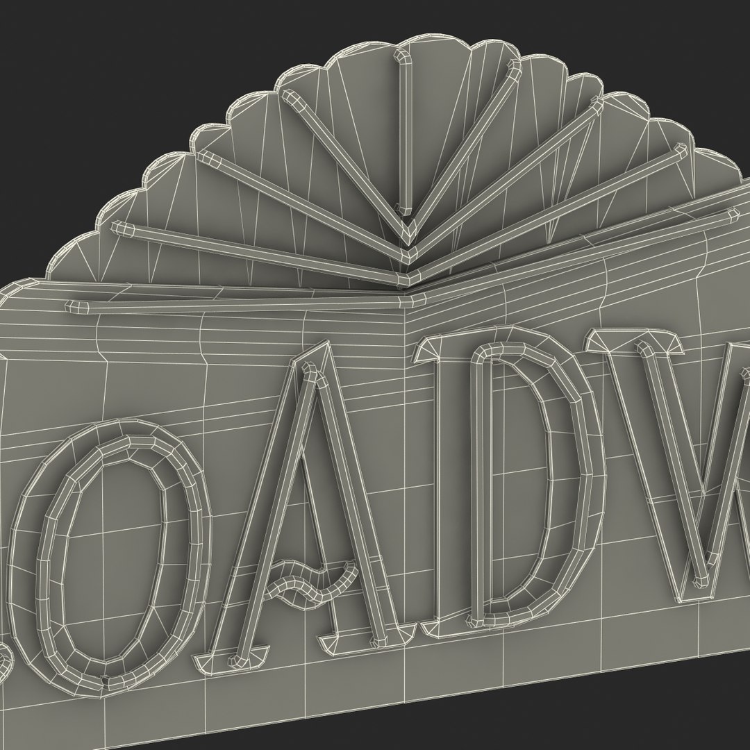Broadway Theater Sign 3d Model