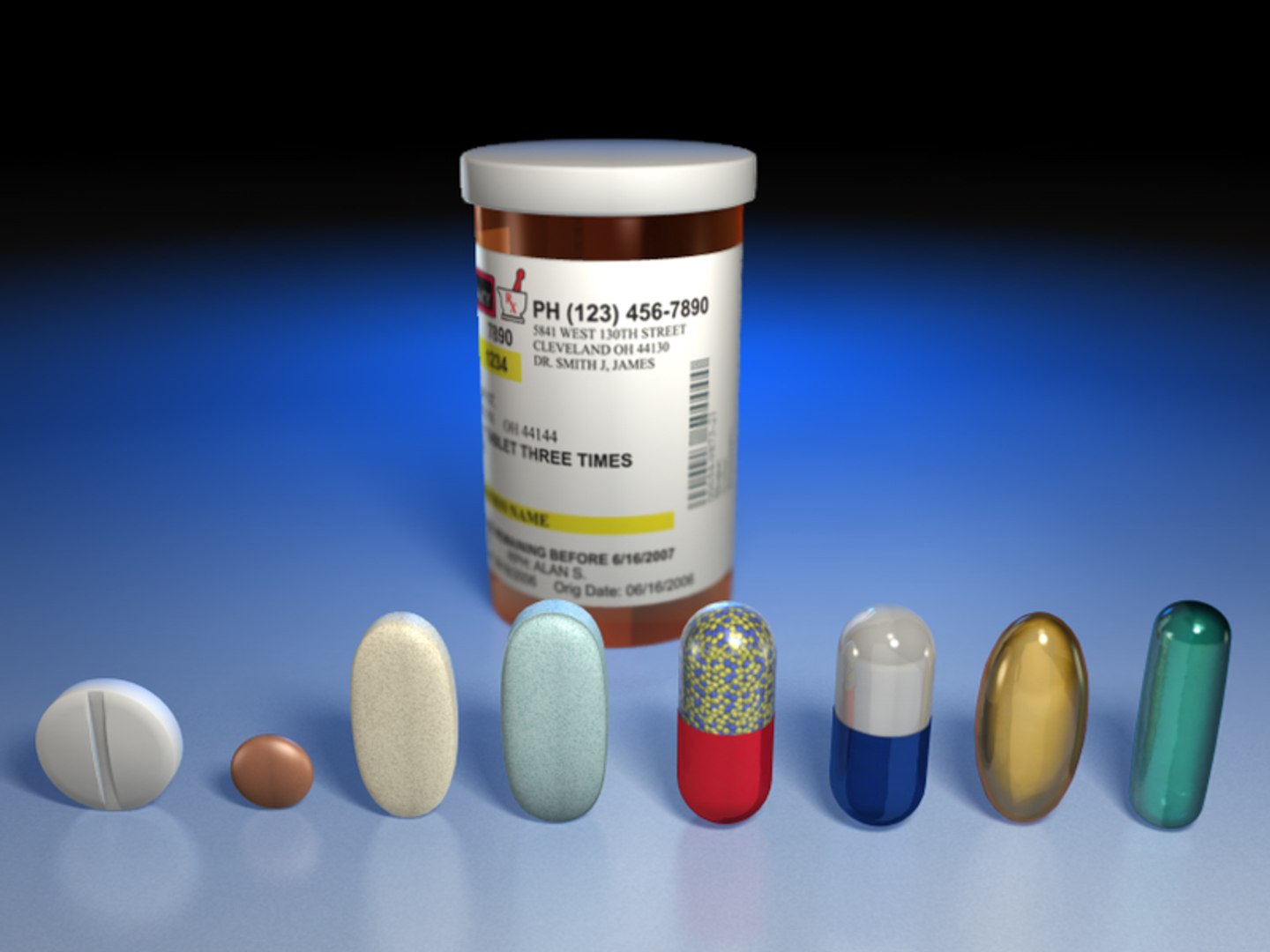3d Model Medication Pills Capsules