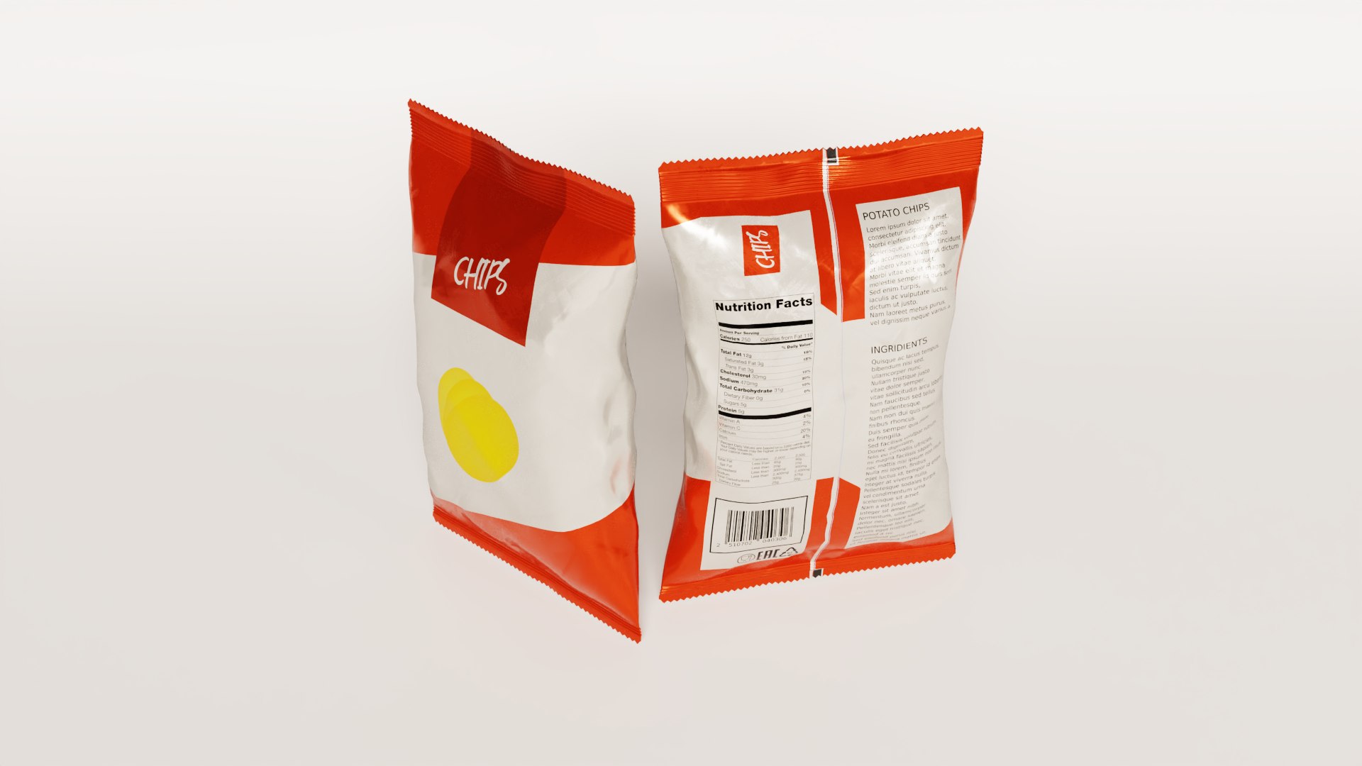 Chips Bag V1 3D Model - TurboSquid 1806594