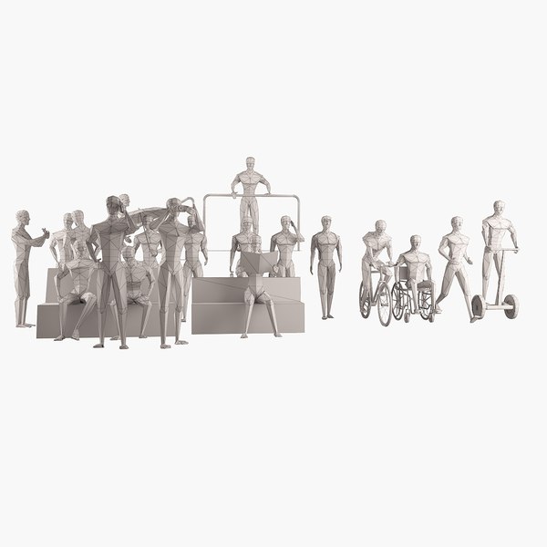 man figure set 3d 3ds