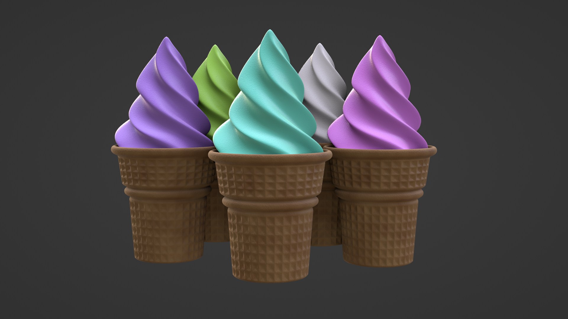 Collection Of 5 Ice Cream 3D Model - TurboSquid 2064982