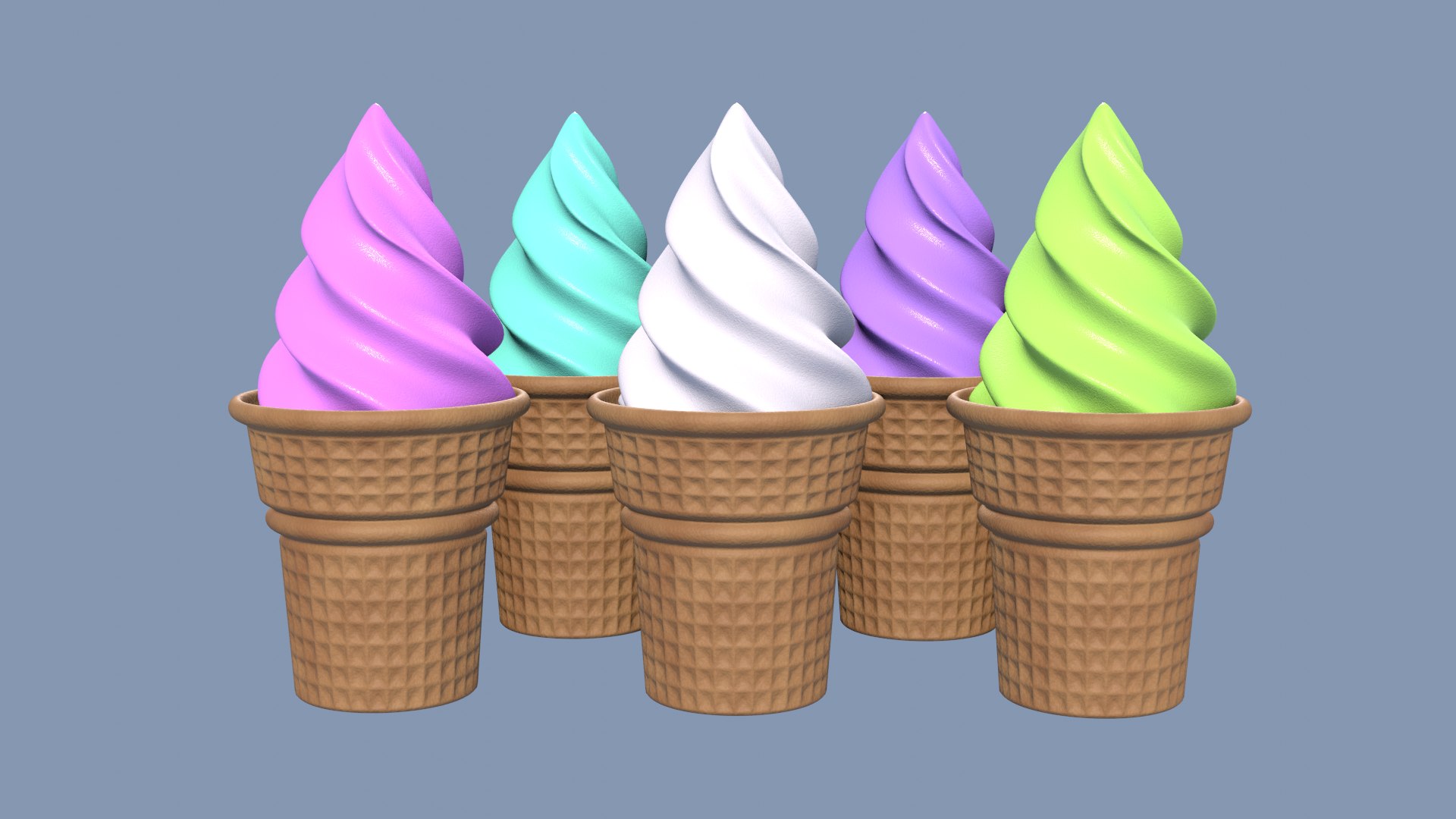 Collection Of 5 Ice Cream 3D Model - TurboSquid 2064982