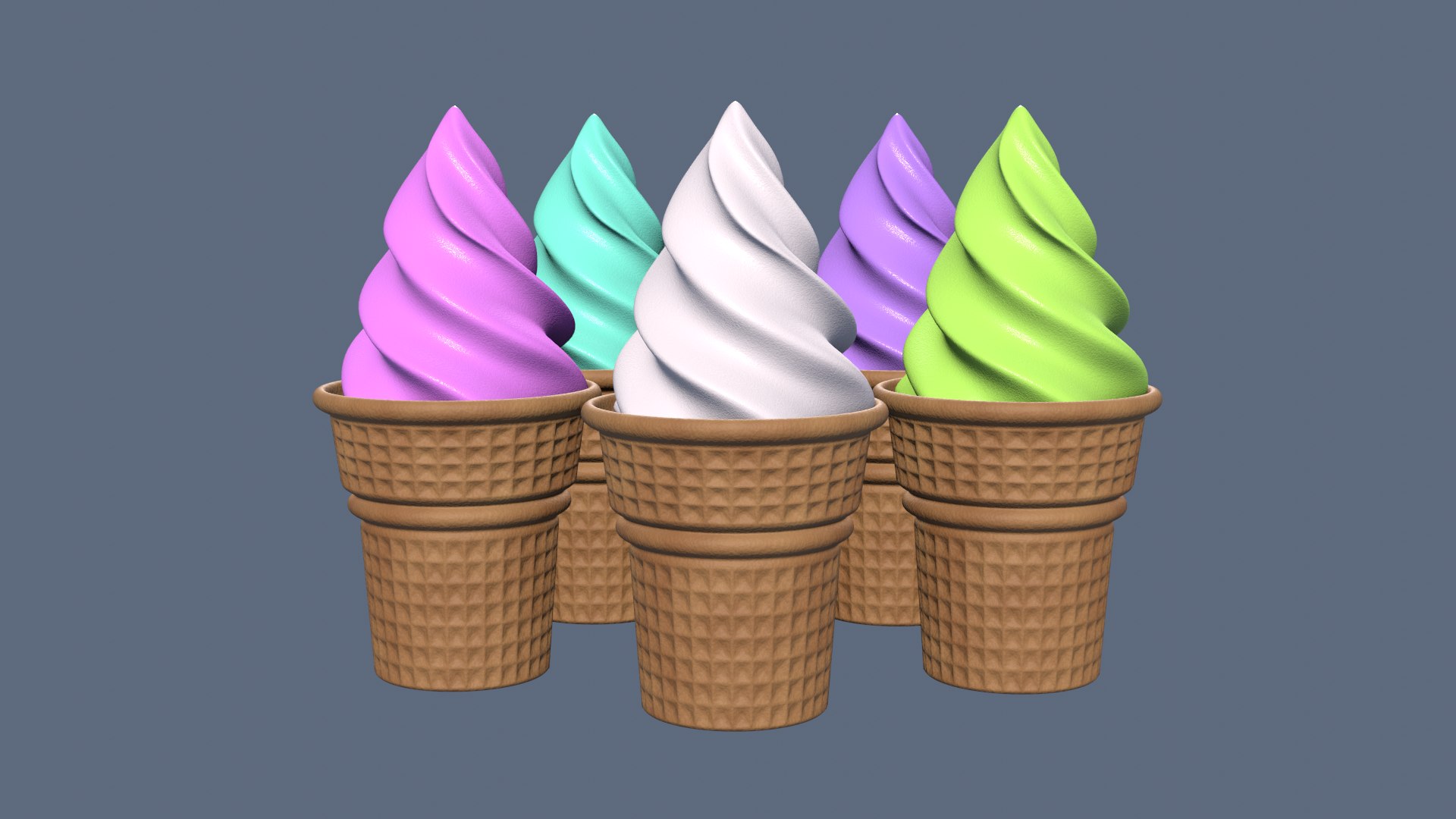 Collection Of 5 Ice Cream 3D Model - TurboSquid 2064982