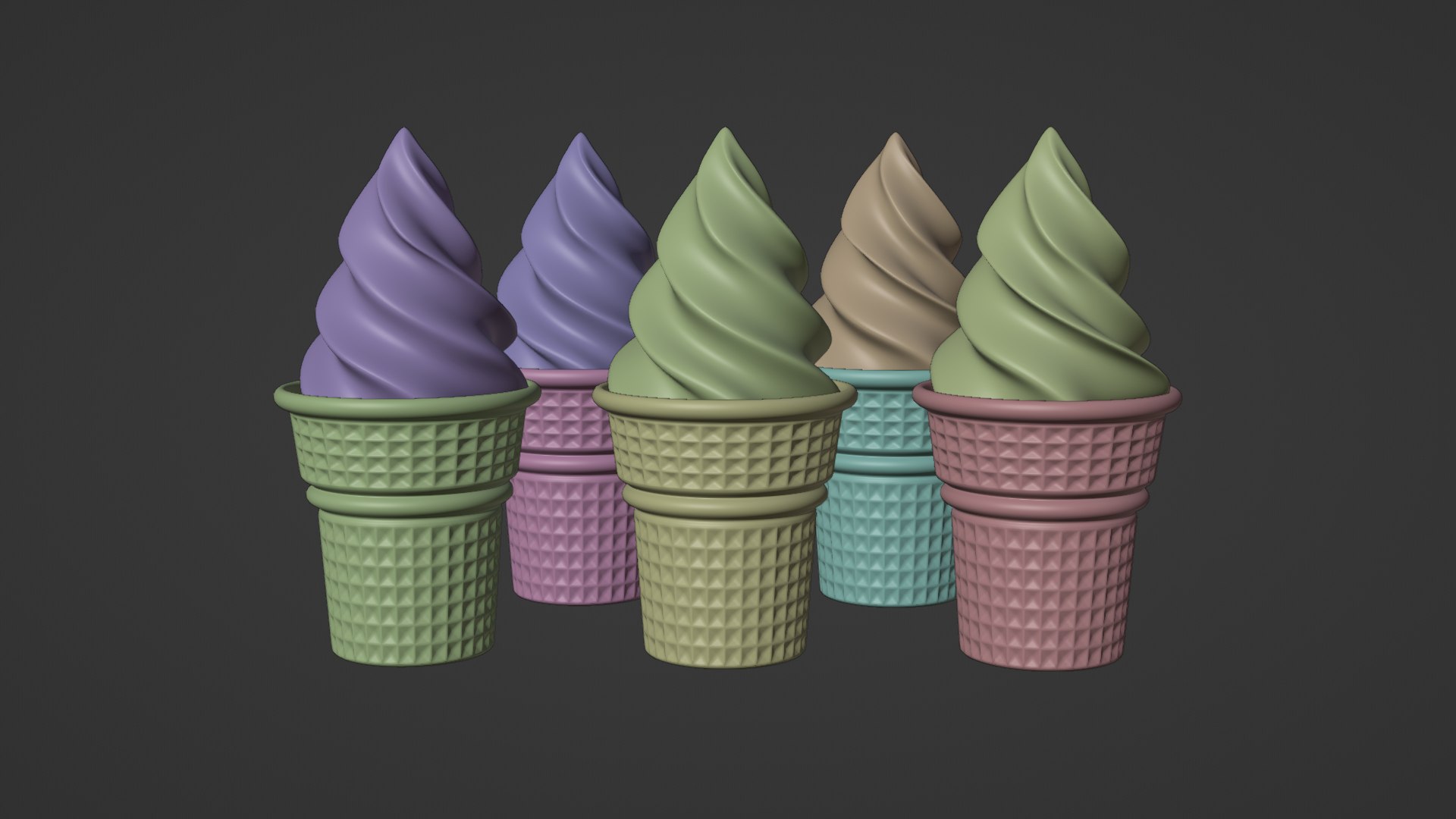Collection Of 5 Ice Cream 3D Model - TurboSquid 2064982