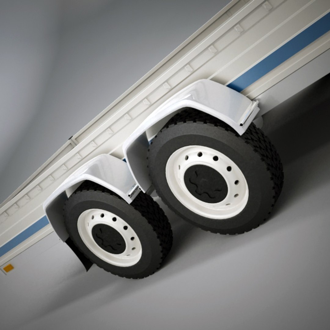 3d small 4 wheel trailer model