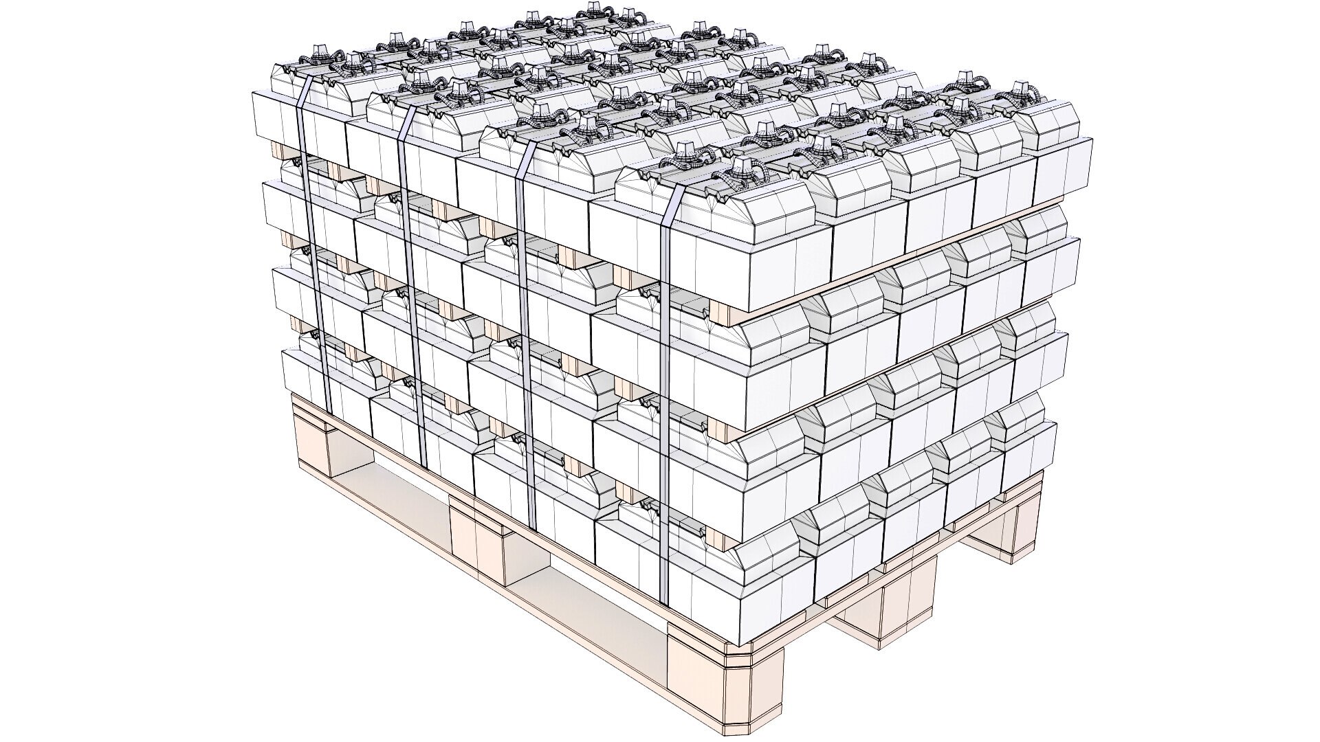 3D Pallet With Railway Sleeper 24 Model - TurboSquid 2096414