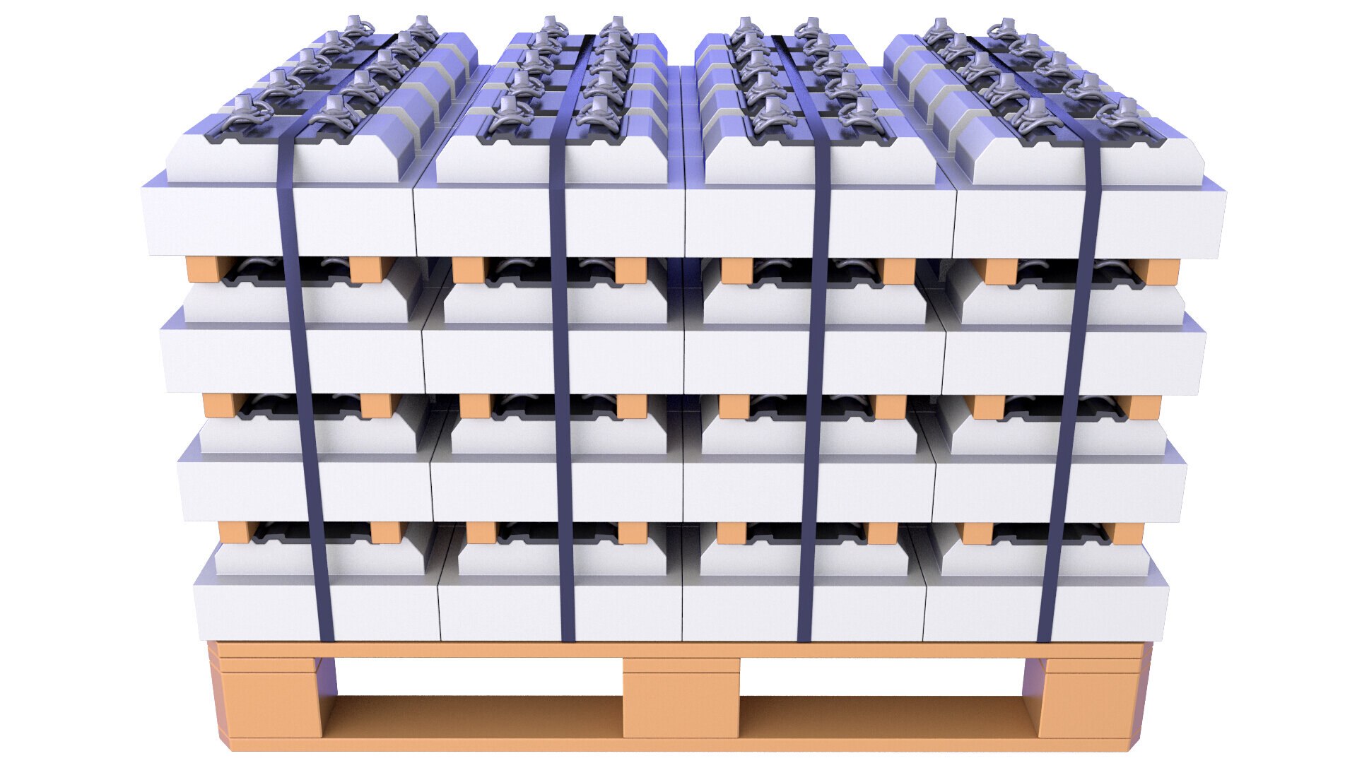 3D Pallet With Railway Sleeper 24 Model - TurboSquid 2096414