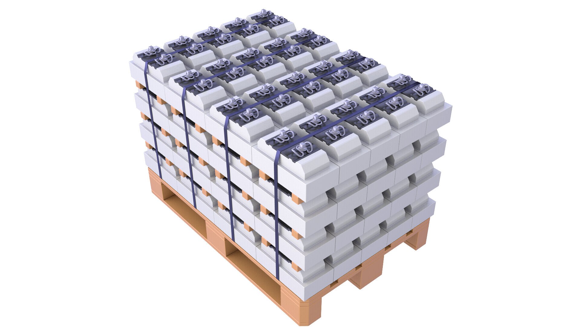 3D Pallet With Railway Sleeper 24 Model - TurboSquid 2096414