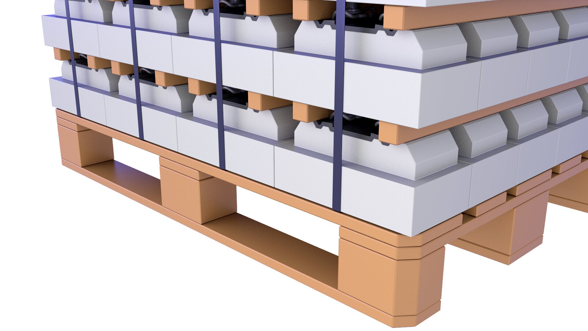 3D Pallet With Railway Sleeper 24 Model - TurboSquid 2096414