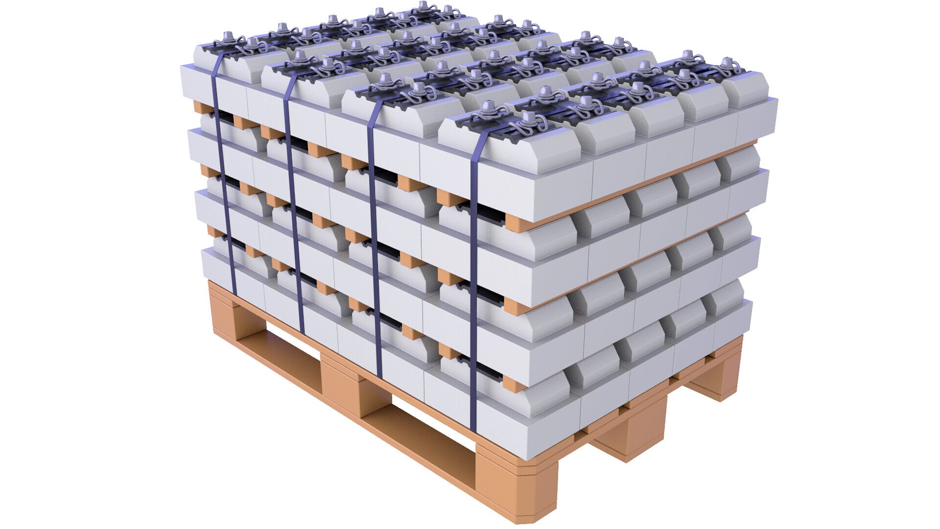 3D Pallet With Railway Sleeper 24 Model - TurboSquid 2096414