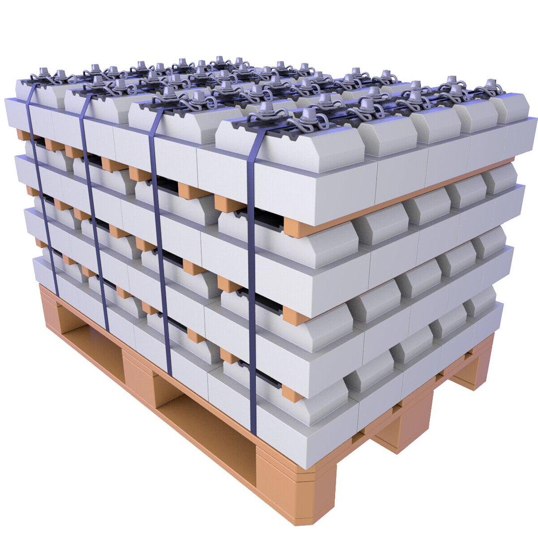 3D Pallet With Railway Sleeper 24 Model - TurboSquid 2096414