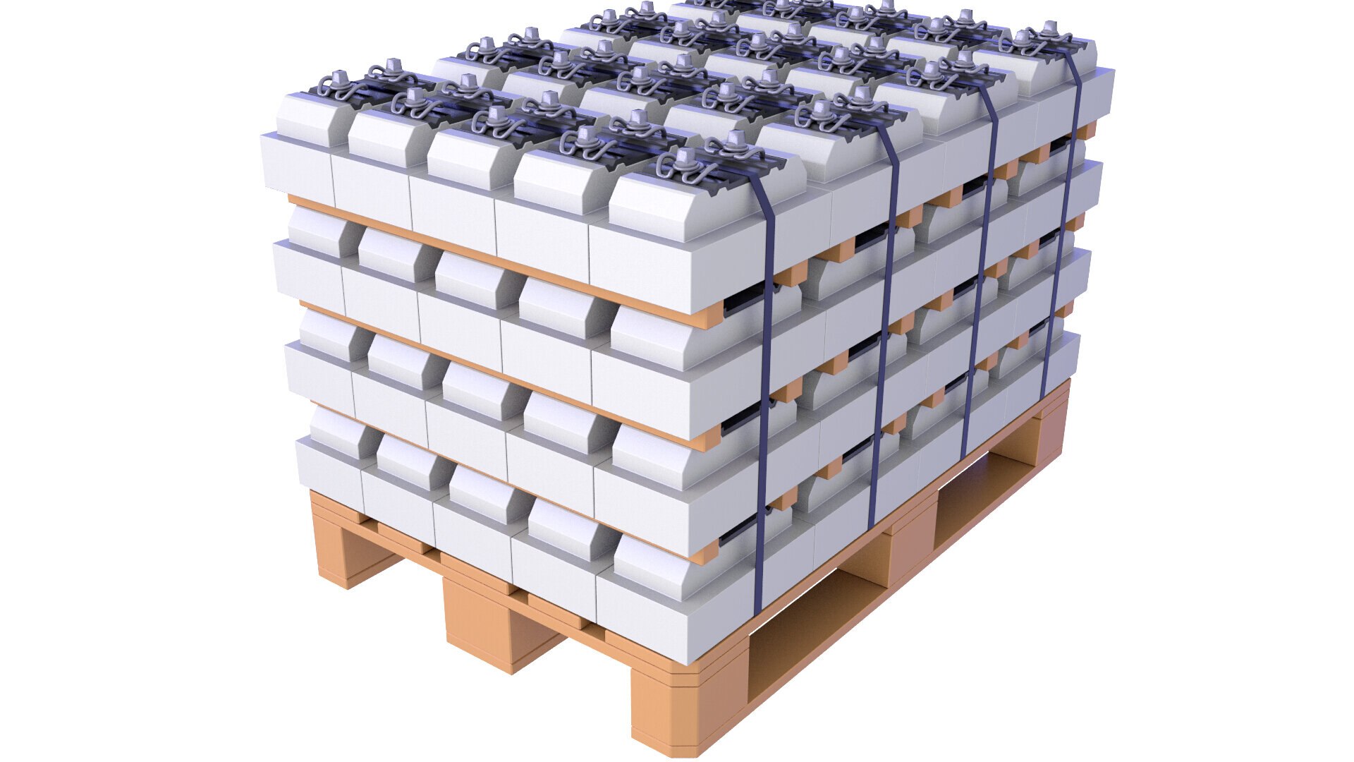 3D Pallet With Railway Sleeper 24 Model - TurboSquid 2096414