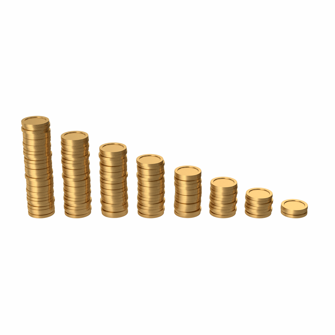 Gold Coins Graph 3D Model - TurboSquid 2228202