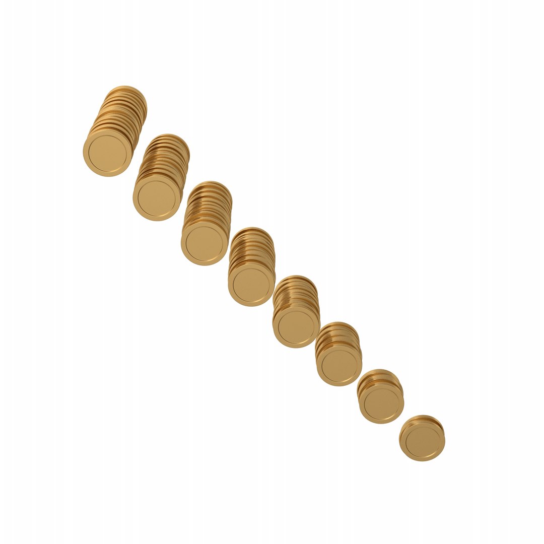 Gold Coins Graph 3D Model - TurboSquid 2228202