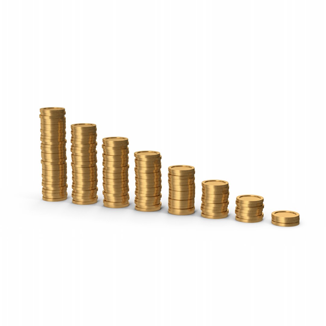 Gold Coins Graph 3D Model - TurboSquid 2228202