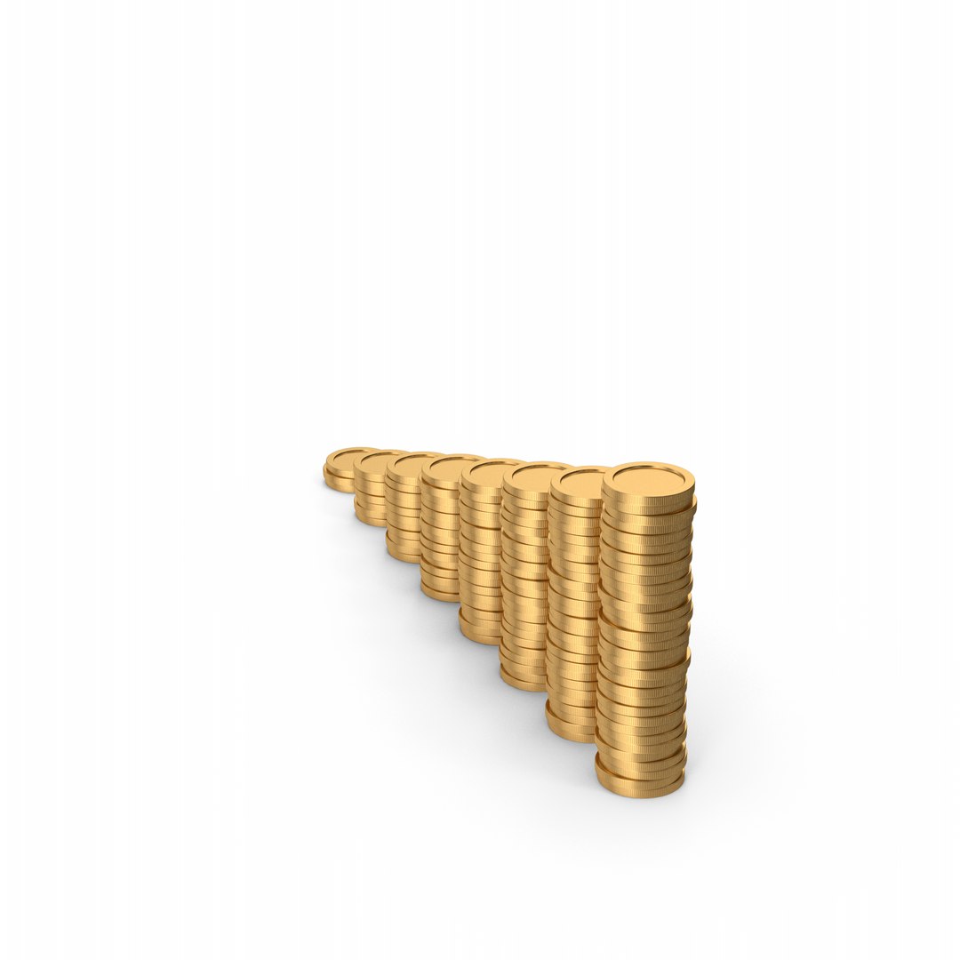 Gold Coins Graph 3D Model - TurboSquid 2228202