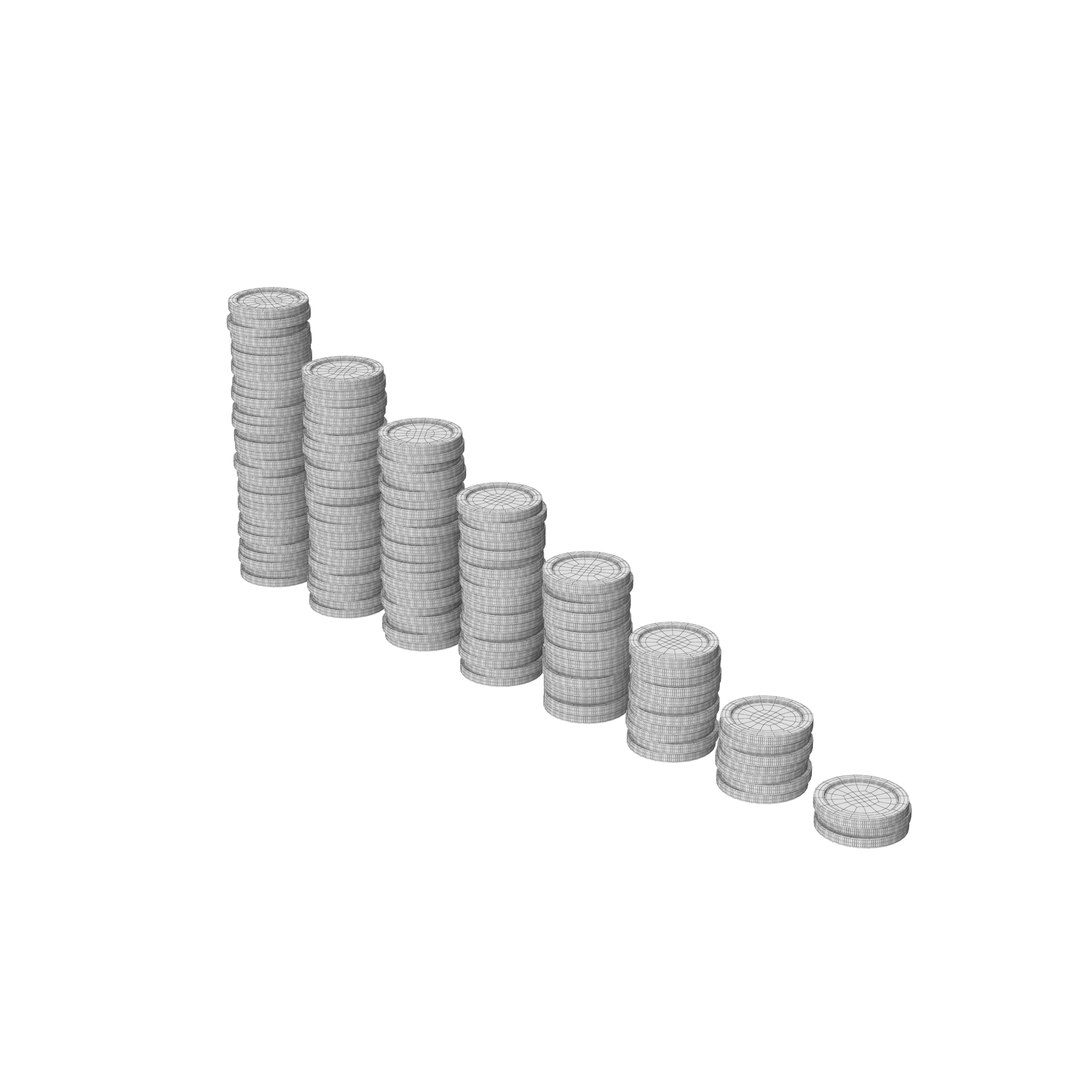 Gold Coins Graph 3D Model - TurboSquid 2228202
