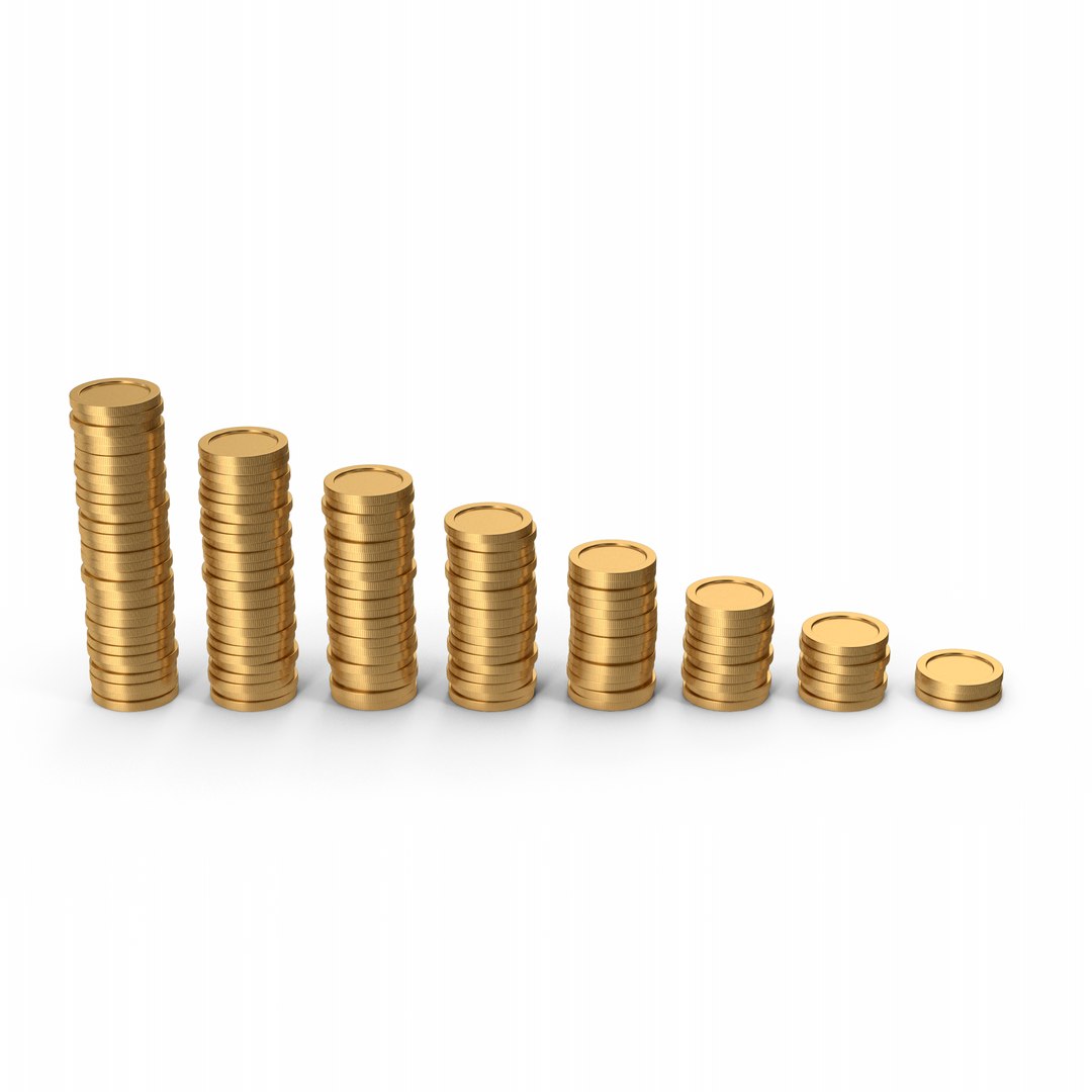 Gold Coins Graph 3D Model - TurboSquid 2228202