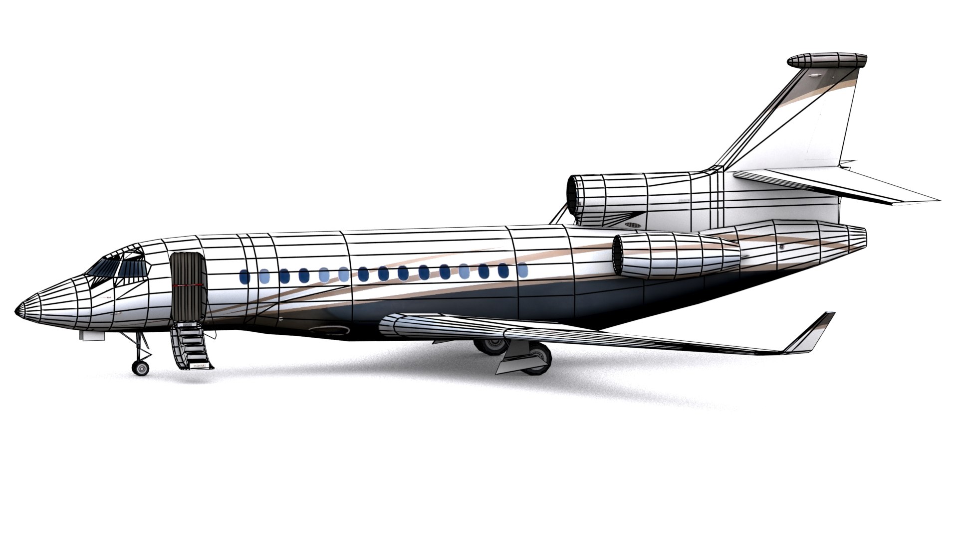 Low-Poly Dassault Falcon 7X 3D model - TurboSquid 1723037