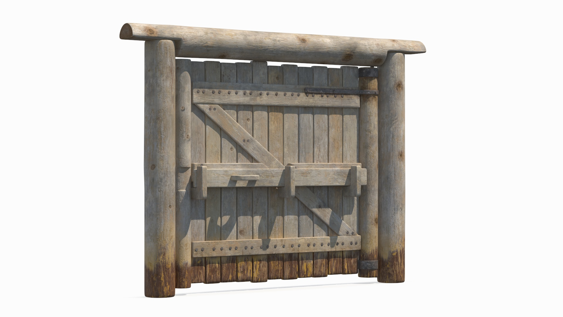 3D Village Old Wooden Gate Model - TurboSquid 2349703
