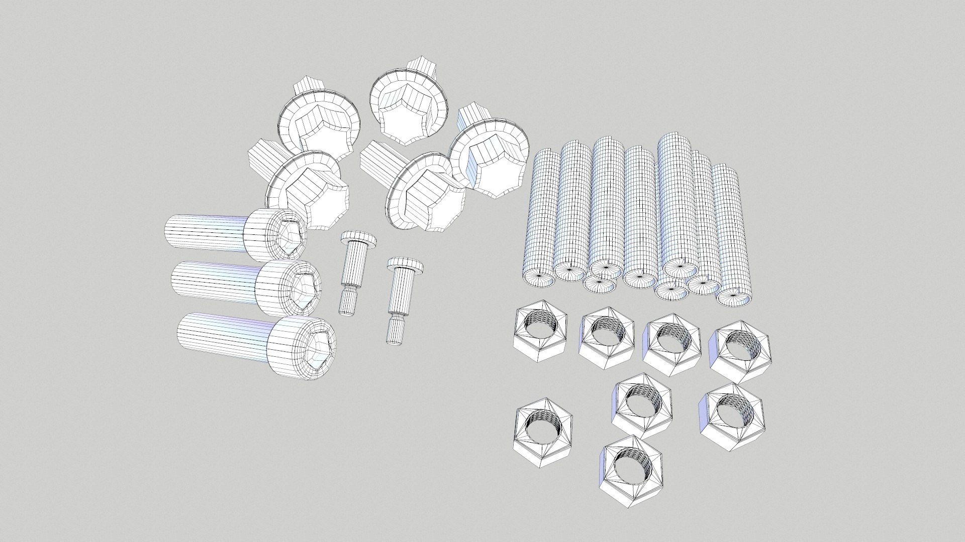 3D Nut Bolts Model - TurboSquid 2352052