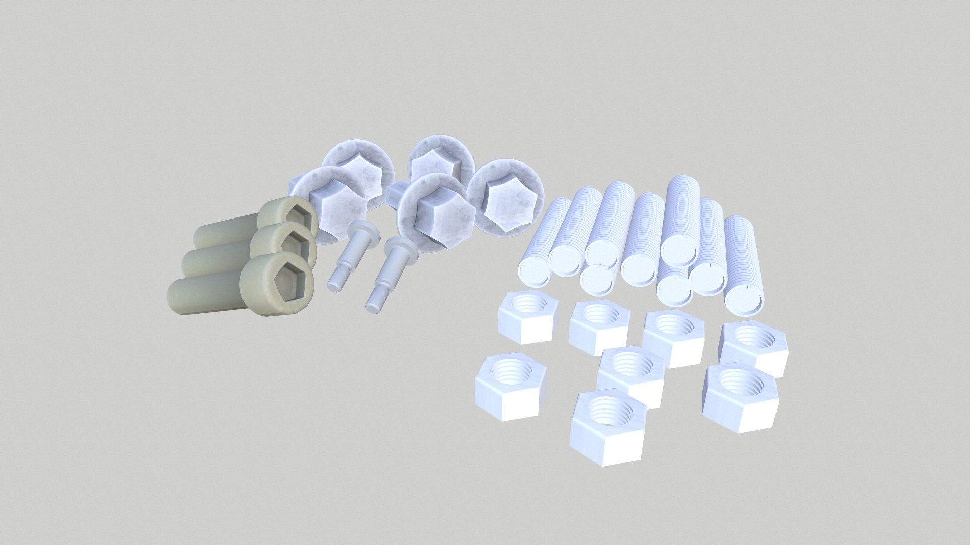 3D Nut Bolts Model - TurboSquid 2352052