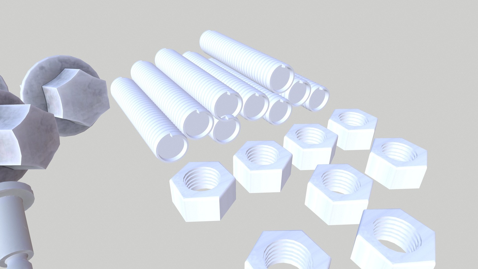 3D Nut Bolts Model - TurboSquid 2352052