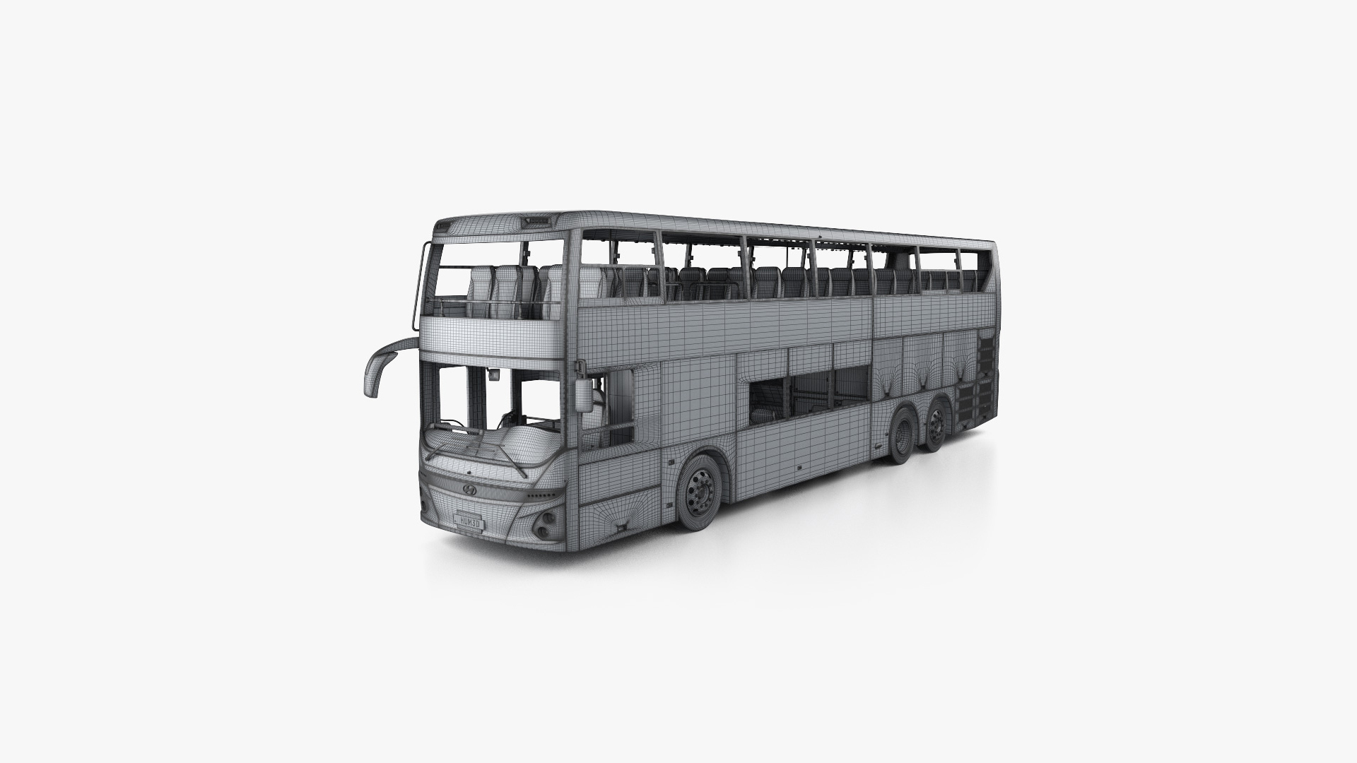 modelo 3d Hyundai Elec City Double Decker Bus with HQ interior 2021 ...
