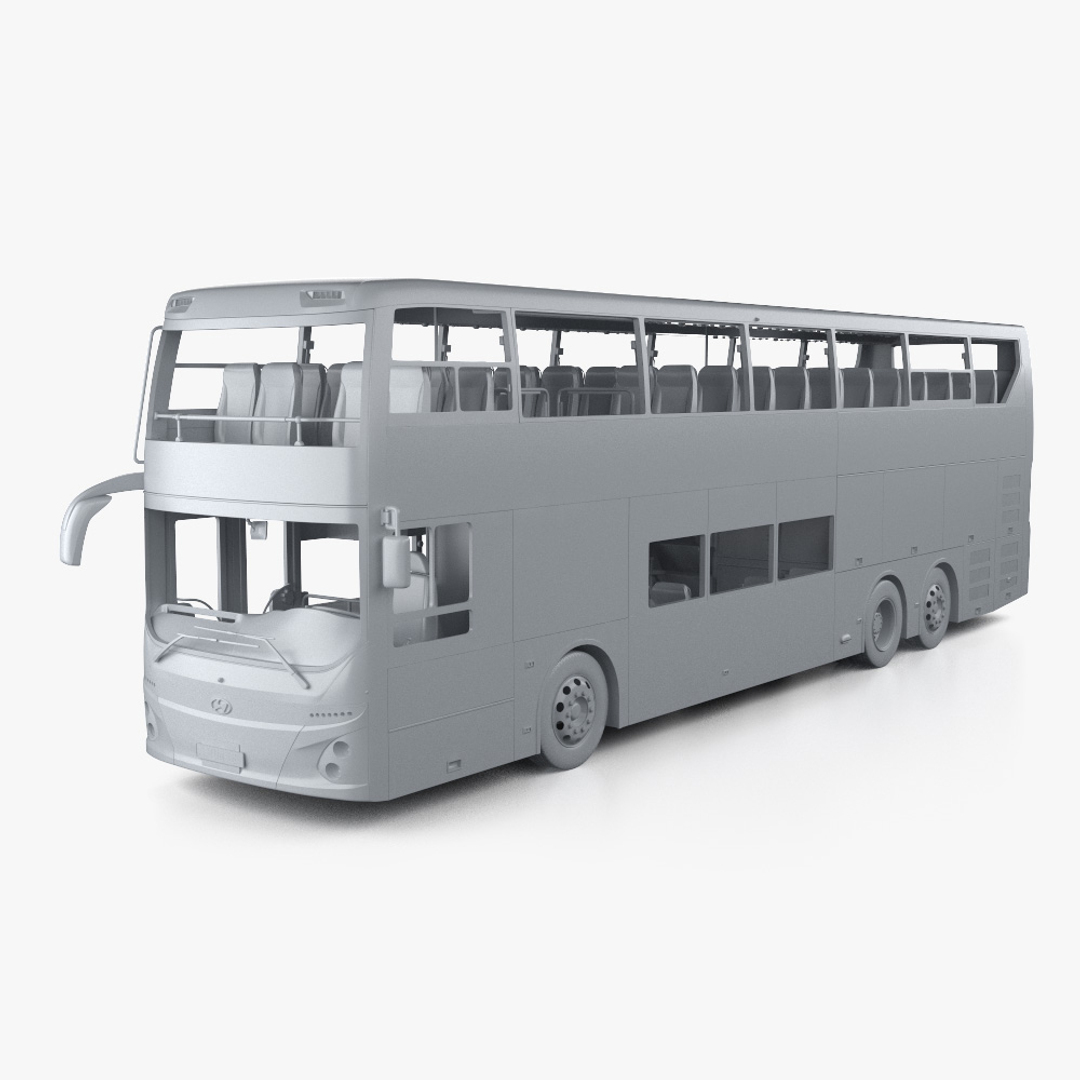 modelo 3d Hyundai Elec City Double Decker Bus with HQ interior 2021 ...