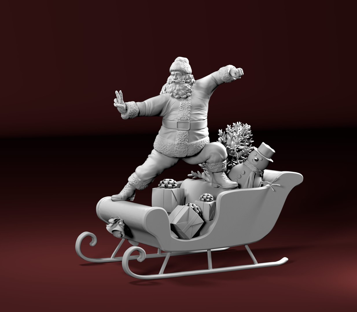 3D Kungfu Santa Model - TurboSquid 1821969